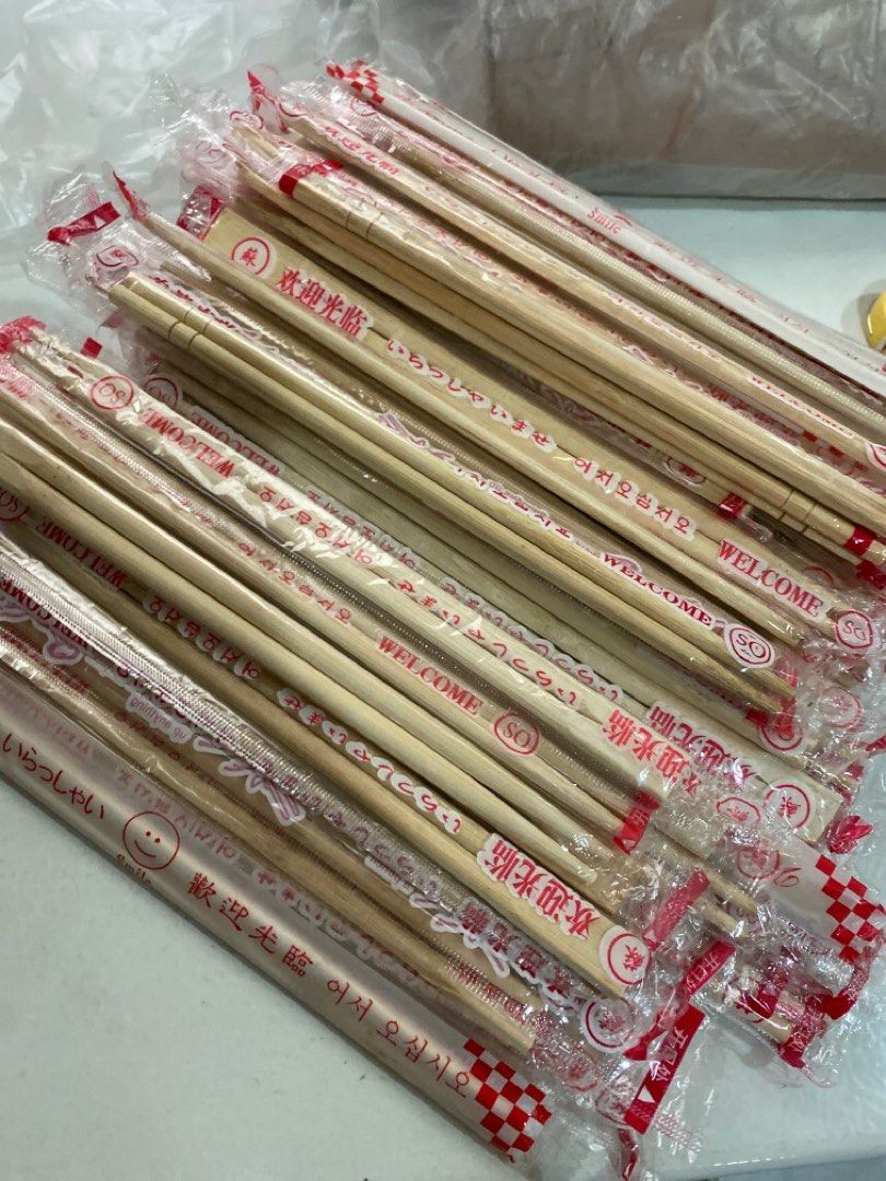 Chopsticks & FREE fork and spoon disposable bamboo pair chopstick bulk ...