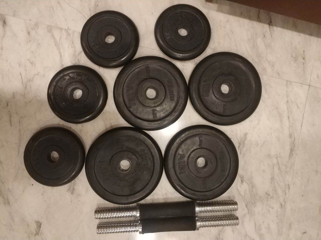 Dumb bell & weights set (2.5kg x 4 + 1.25kg x 4), Sports Equipment, Exercise & Fitness, Weights ...