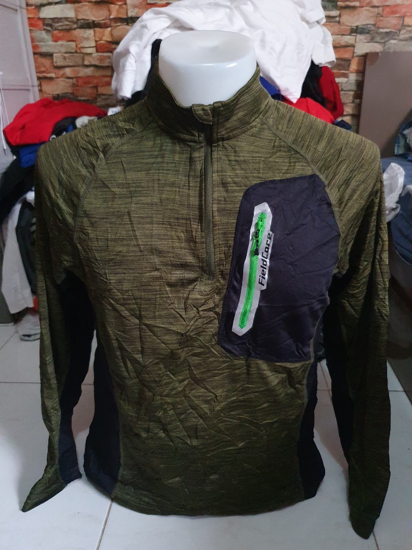 Field Core Drifit Halfzip Longsleeves, Men's Fashion, Tops & Sets ...