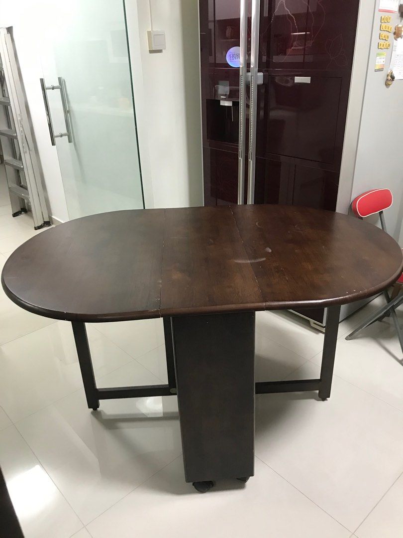 Folder table with 4 chairs, Furniture & Home Living, Furniture, Tables ...