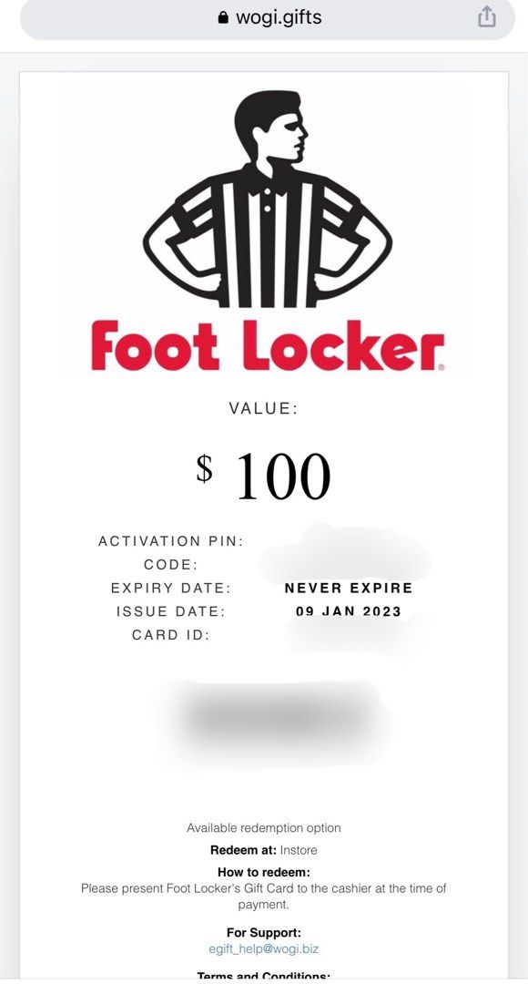 Foot Locker store vouchers - 2 x $100 available, Tickets & Vouchers ...