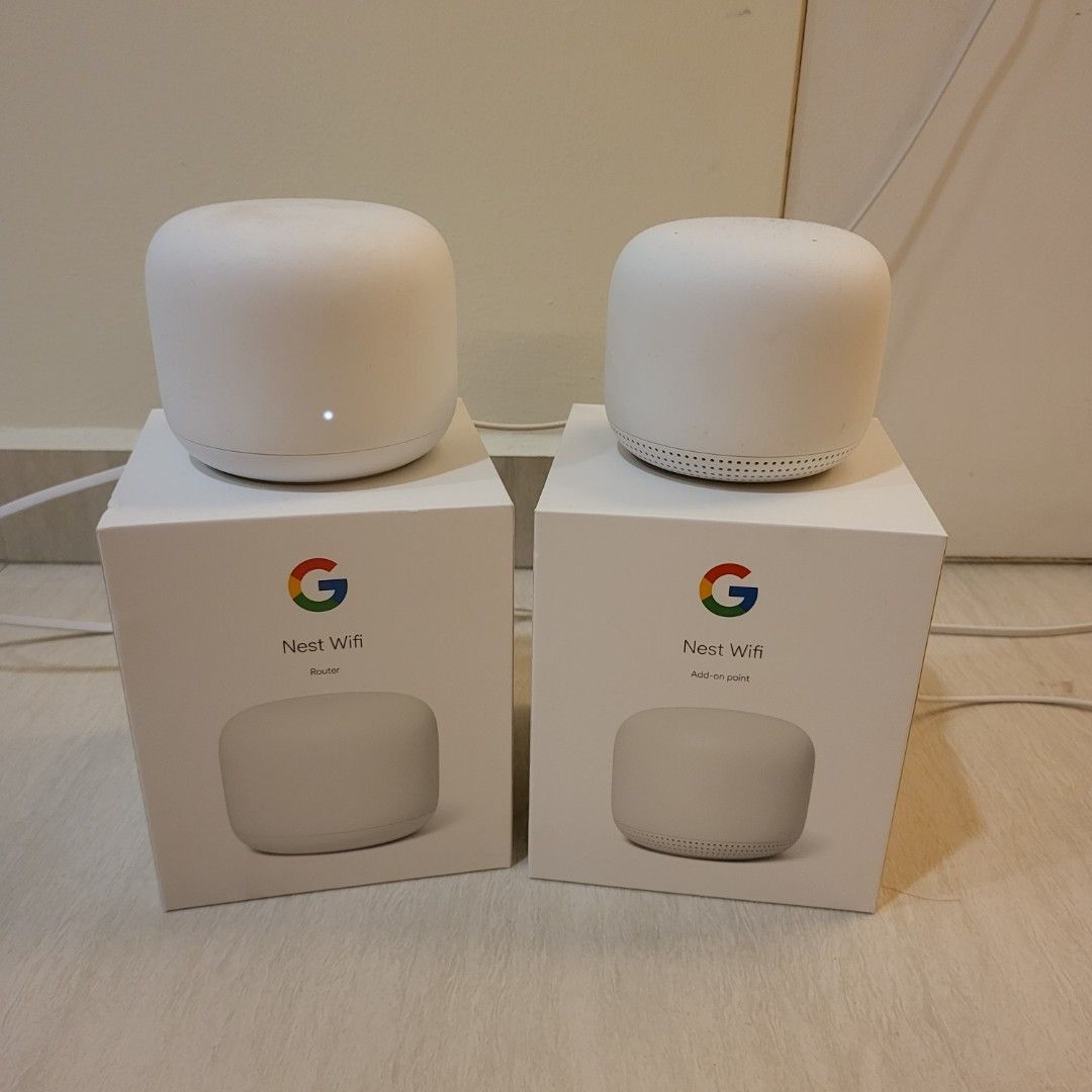 Google Nest WiFi, router + add on point, Computers & Tech, Parts & Accessories, Networking on ...