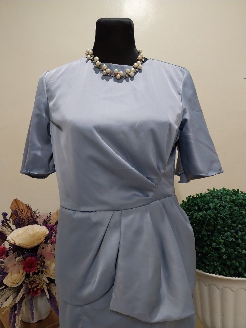 Gray ninang elegant formal gown, Women's Fashion, Dresses & Sets ...