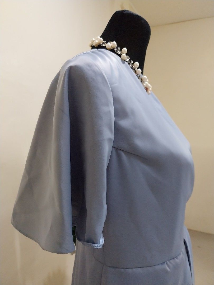 Gray ninang elegant formal gown, Women's Fashion, Dresses & Sets ...