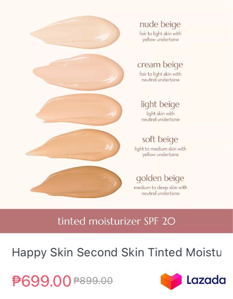 Happy Skin Tinted Moisturizer SPF 20 in Golden Beige, Beauty & Personal ...