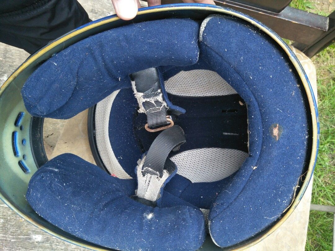 Helm Full Face Ink, Kombinasi Biru Hitam, Motor di Carousell