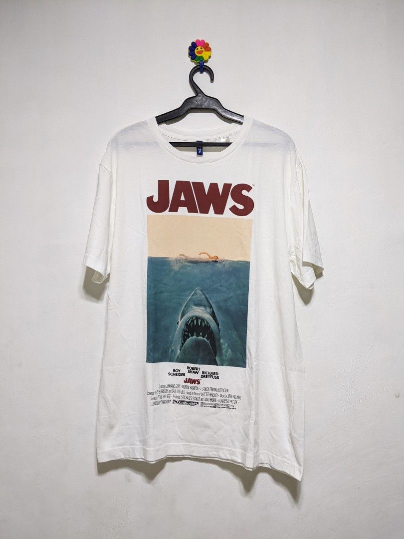 H&M X JAWS, Men's Fashion, Tops & Sets, Tshirts & Polo Shirts on Carousell