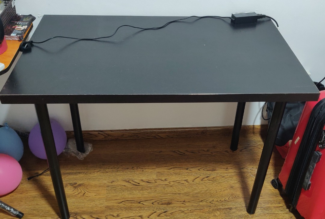 Ikea black study table, Furniture & Home Living, Furniture, Tables ...