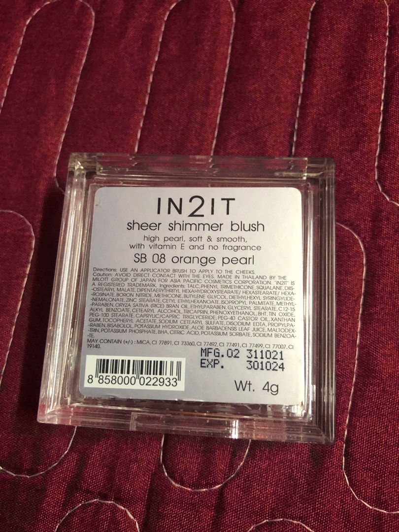 IN2IT Blusher Sheer shimmer blush ( Orange color), Beauty & Personal ...