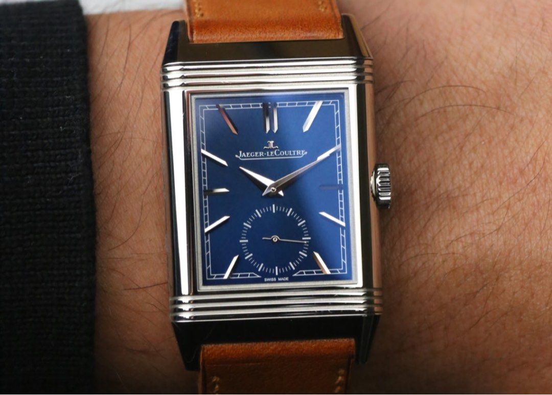 JLC Reverso Blue Dial Ultra Thin Monoface, Luxury, Watches on Carousell