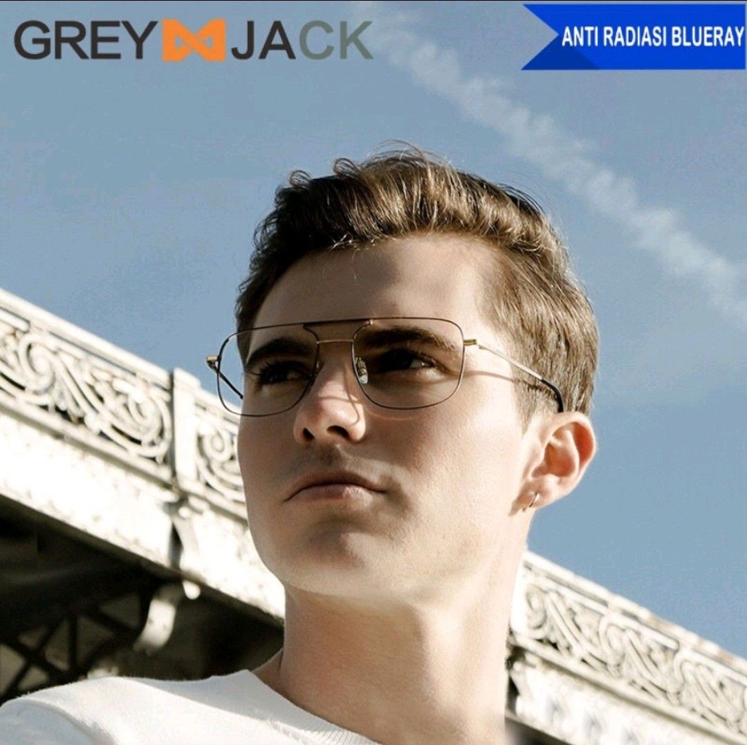 Kacamata Grey Jack Frame Metal Grey Original, Barang Mewah, Aksesoris di Carousell