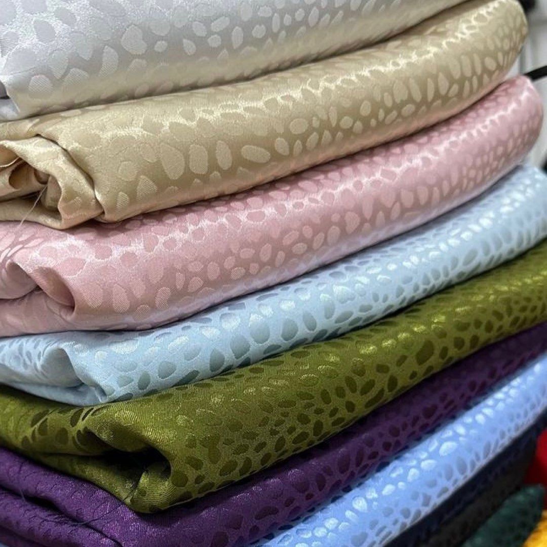 KAIN PASANG JACQUARD EMBOSS SETA MODA PLAIN PREMIUM KAIN ELA SATIN ...