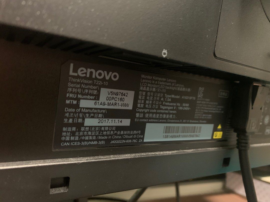 Lenovo Thinkvision monitor, Computers & Tech, Parts & Accessories ...