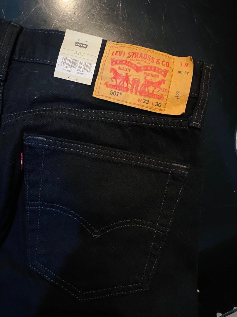 LEVIS 501 ORIGINAL BLACK MAONG PANTS BRAND NEW SIZE 33 STRAIGHT CUT ...