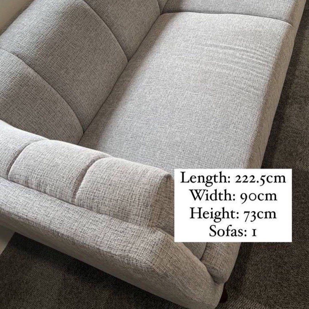 Light grey 4 seater sofa with a glass coffee table, Furniture & Home ...
