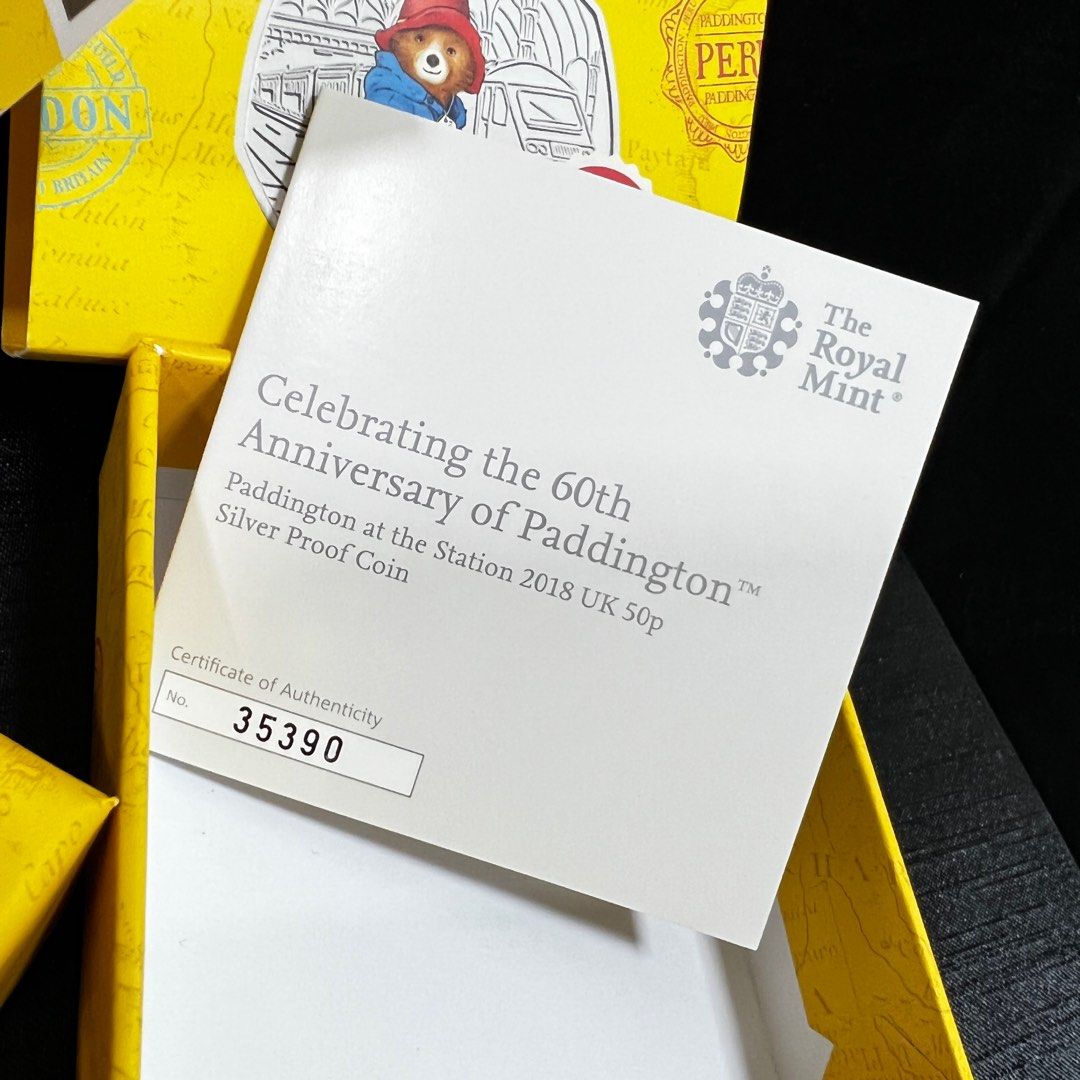 Limited Edition 2018 UK Royal Mint 60th Anniversary of Paddington Bear ...