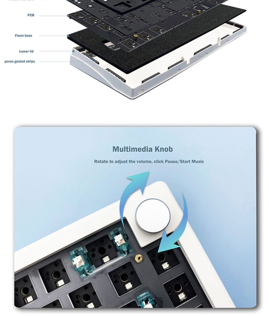 [Ready stock] Zouya GMK67 Gasket GAS67 Hot Swap bluetooth wired ...