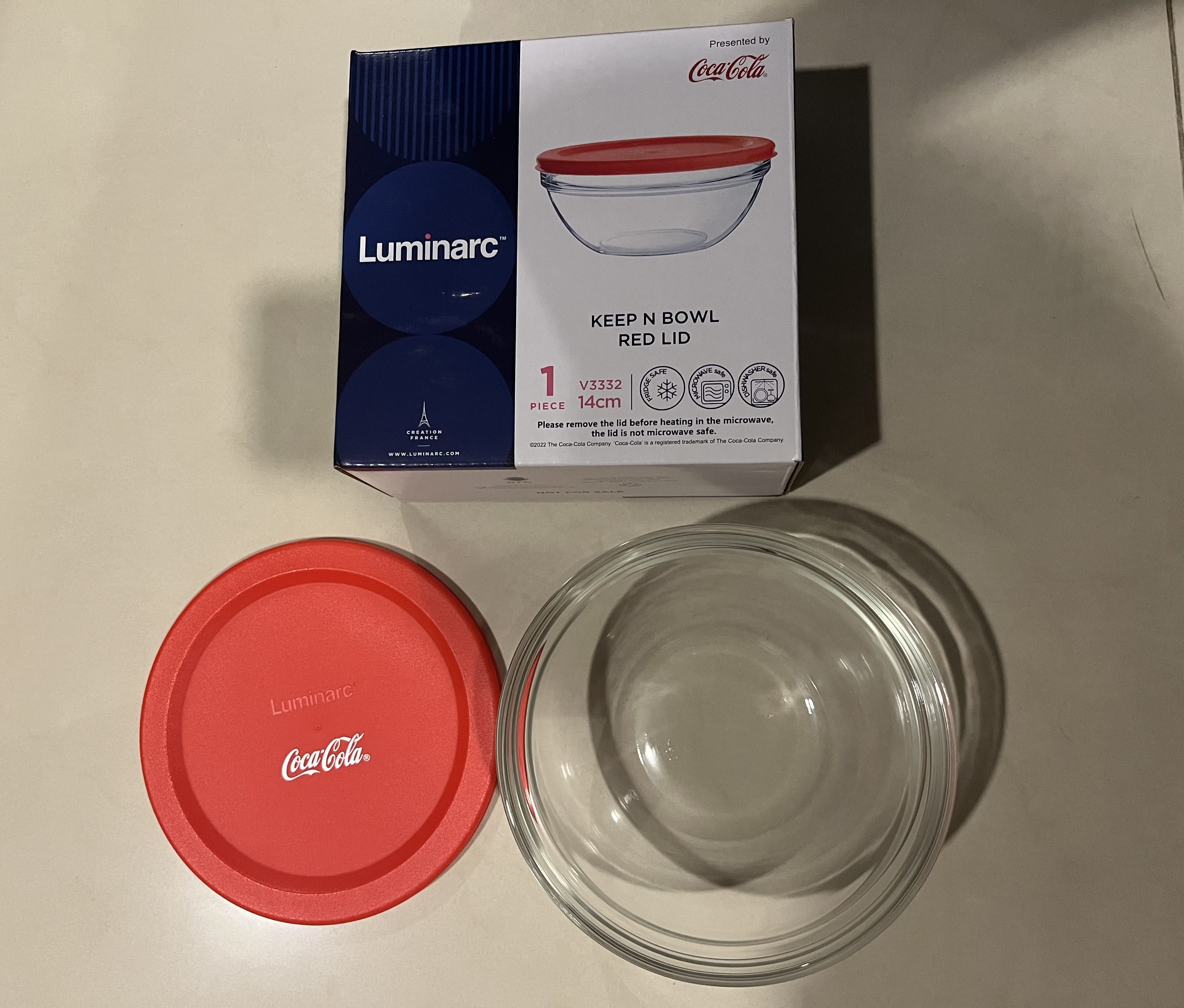 Luminarc Coca Cola glass bowl 14cm, Furniture & Home Living ...