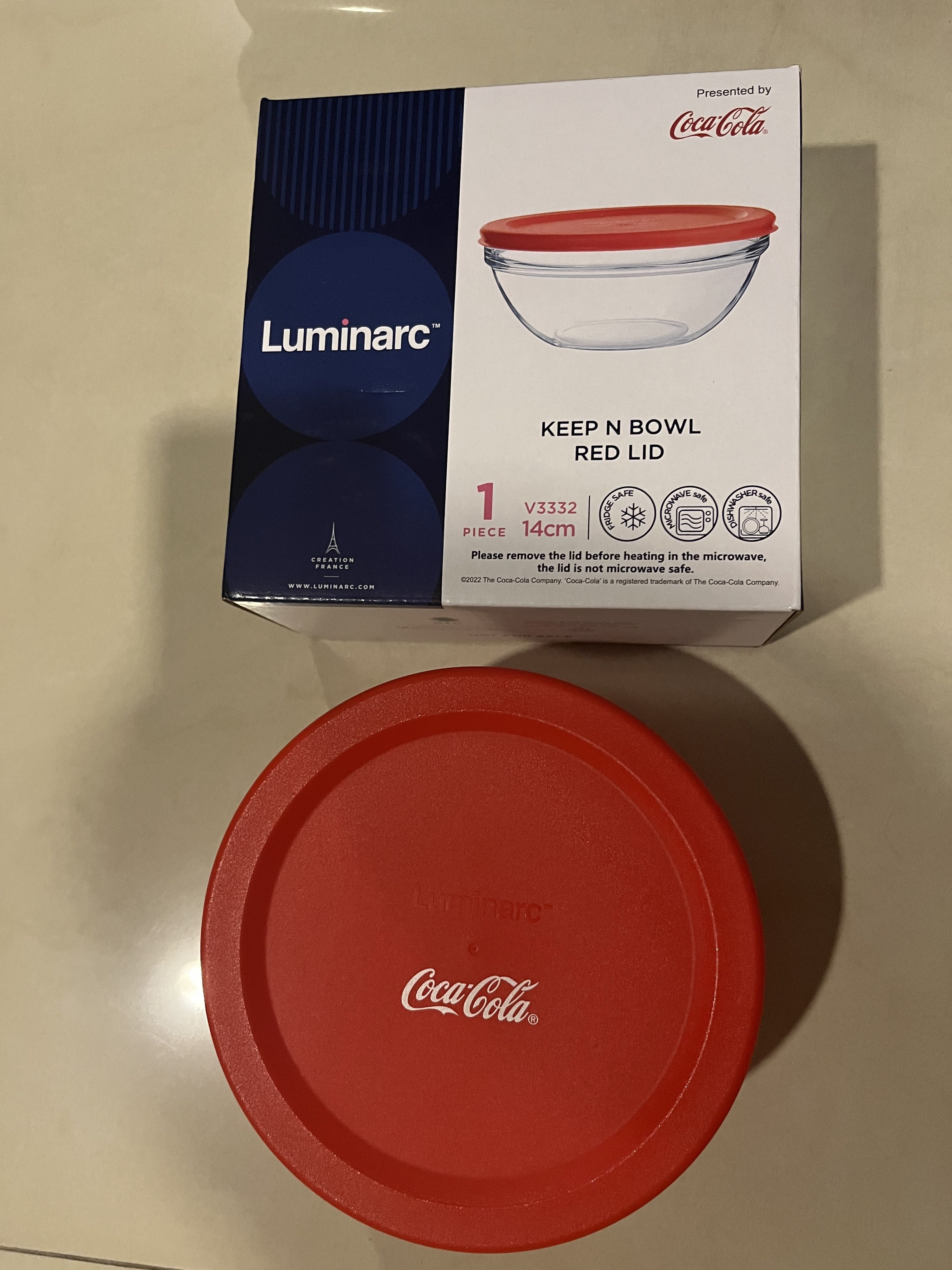 Luminarc Coca Cola glass bowl 14cm, Furniture & Home Living ...