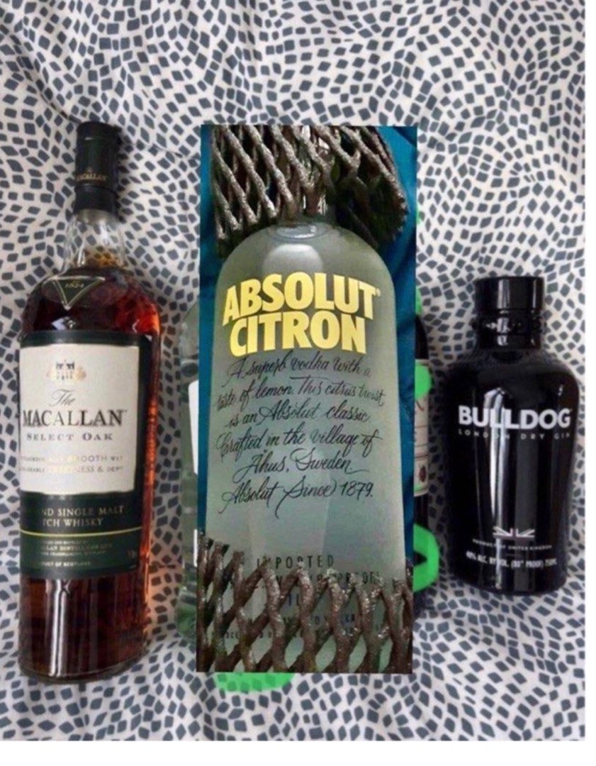 Macallan Select Oak 1 Liter & 3bottles of 1 Litre Absolut Vodka & 750 ...