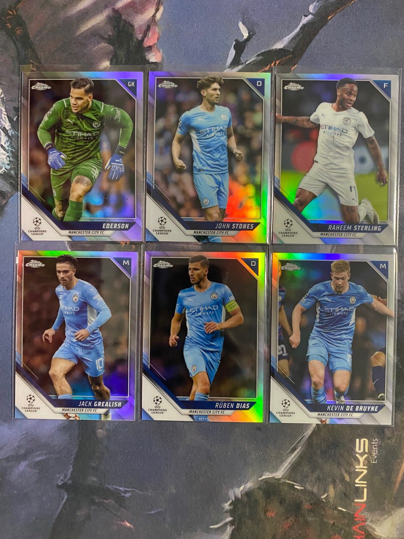 Manchester City Soccer Cards (6x Players Cards), Hobbies & Toys, Toys ...