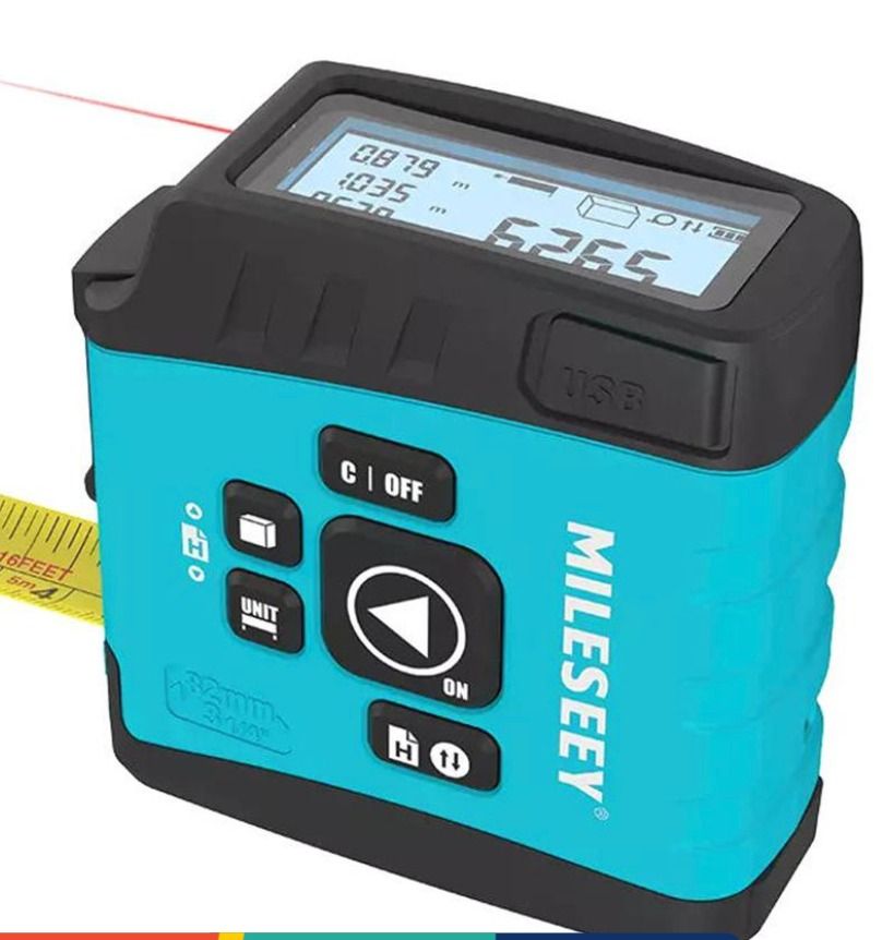 MiLESEEY DT20 3-in-1 Gauge Laser Range Finder Digital Laser Measure Tape Power Tape Laser ...