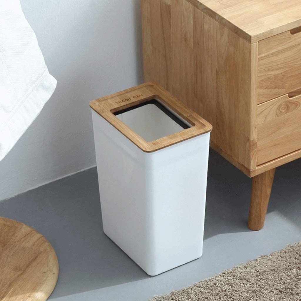 Minimalist Japanese Style Dustbin Trash Can Wooden Lid, Furniture ...
