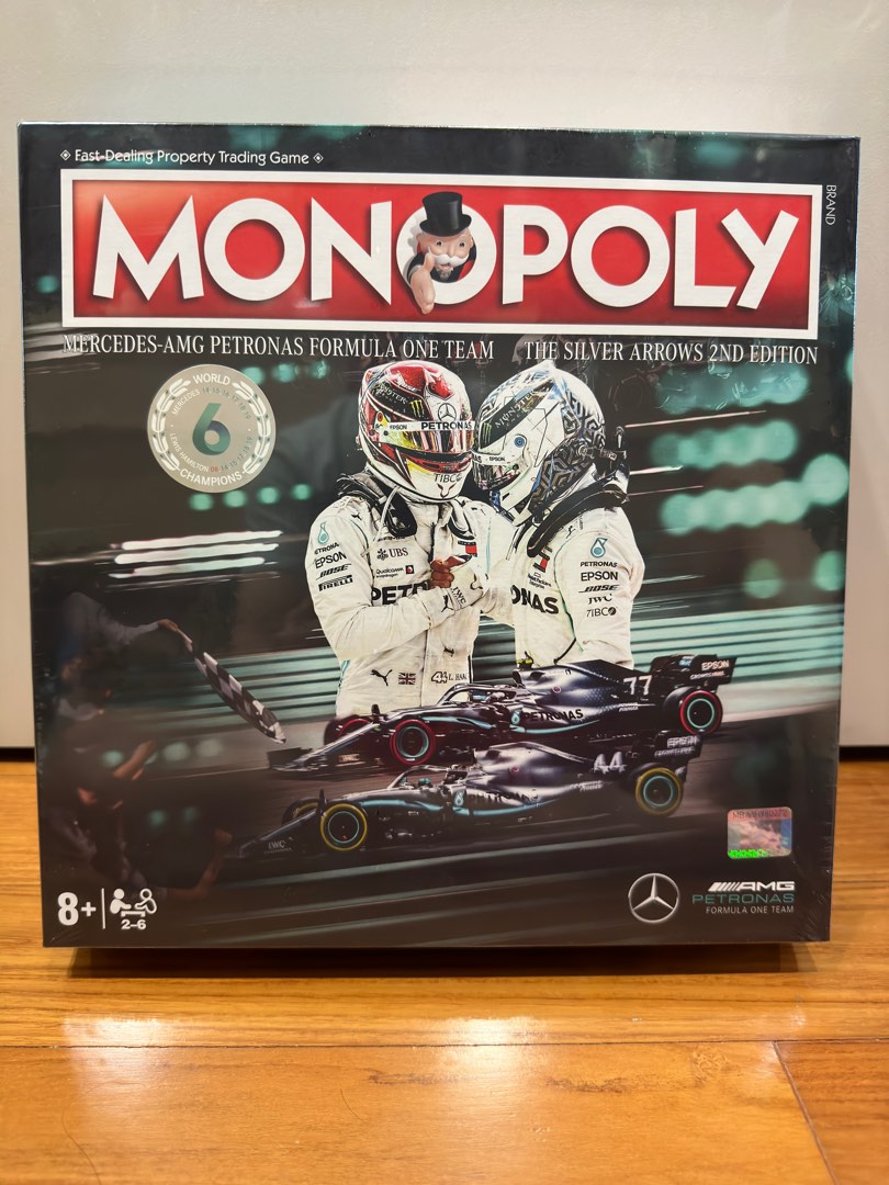 Monopoly Mercedes AMG Petronas F1 Silver Arrows Lewi Hamilton 6th World ...