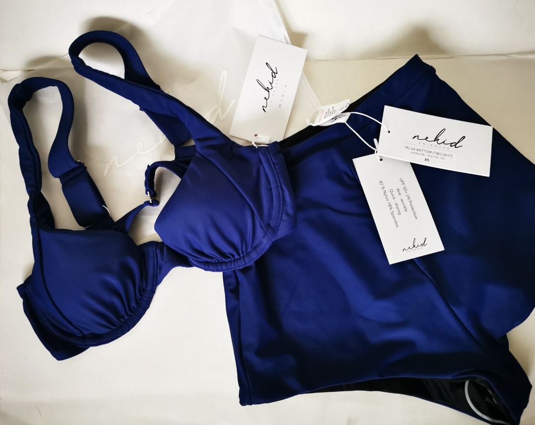 NEKID SWIMWEAR Talua Balconette Top in Midnight Blue, Women's Fashion ...