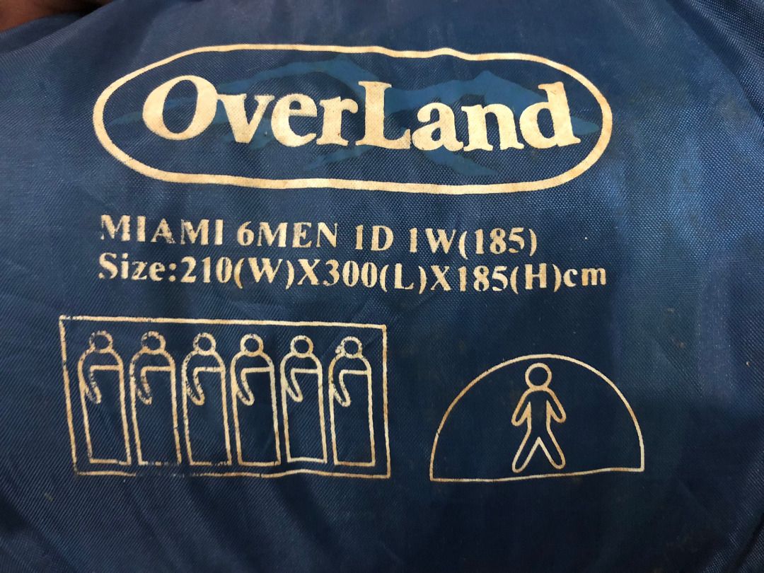 Overland 6 Man 1 Door 1 Window Tent, Sports Equipment, Hiking & Camping ...