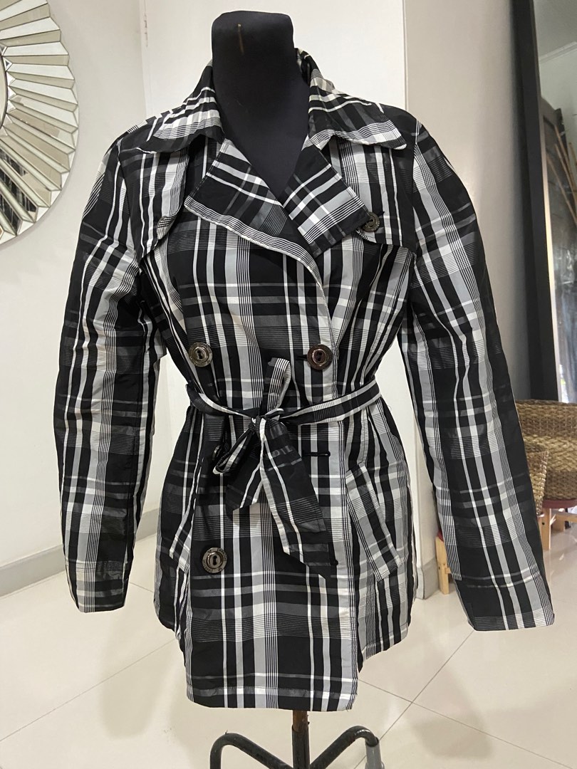 Plaid Trench Coat, Women's Fashion, Coats, Jackets and Outerwear on ...