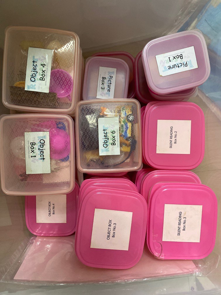 Pink Montessori object set, Hobbies & Toys, Toys & Games on Carousell