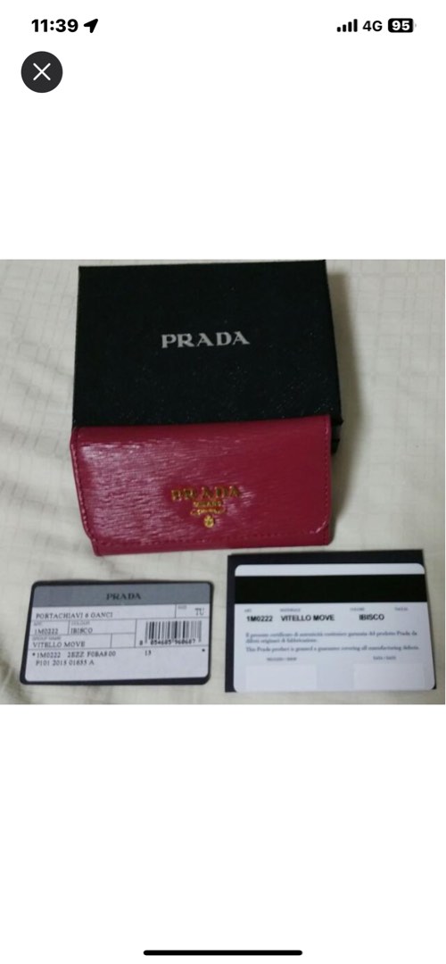 Prada key holder, Luxury, Bags & Wallets on Carousell