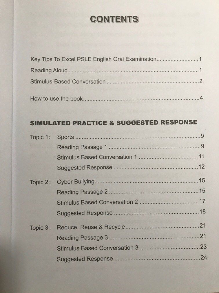 PSLE English Oral Examination P5&6, Hobbies & Toys, Books & Magazines ...