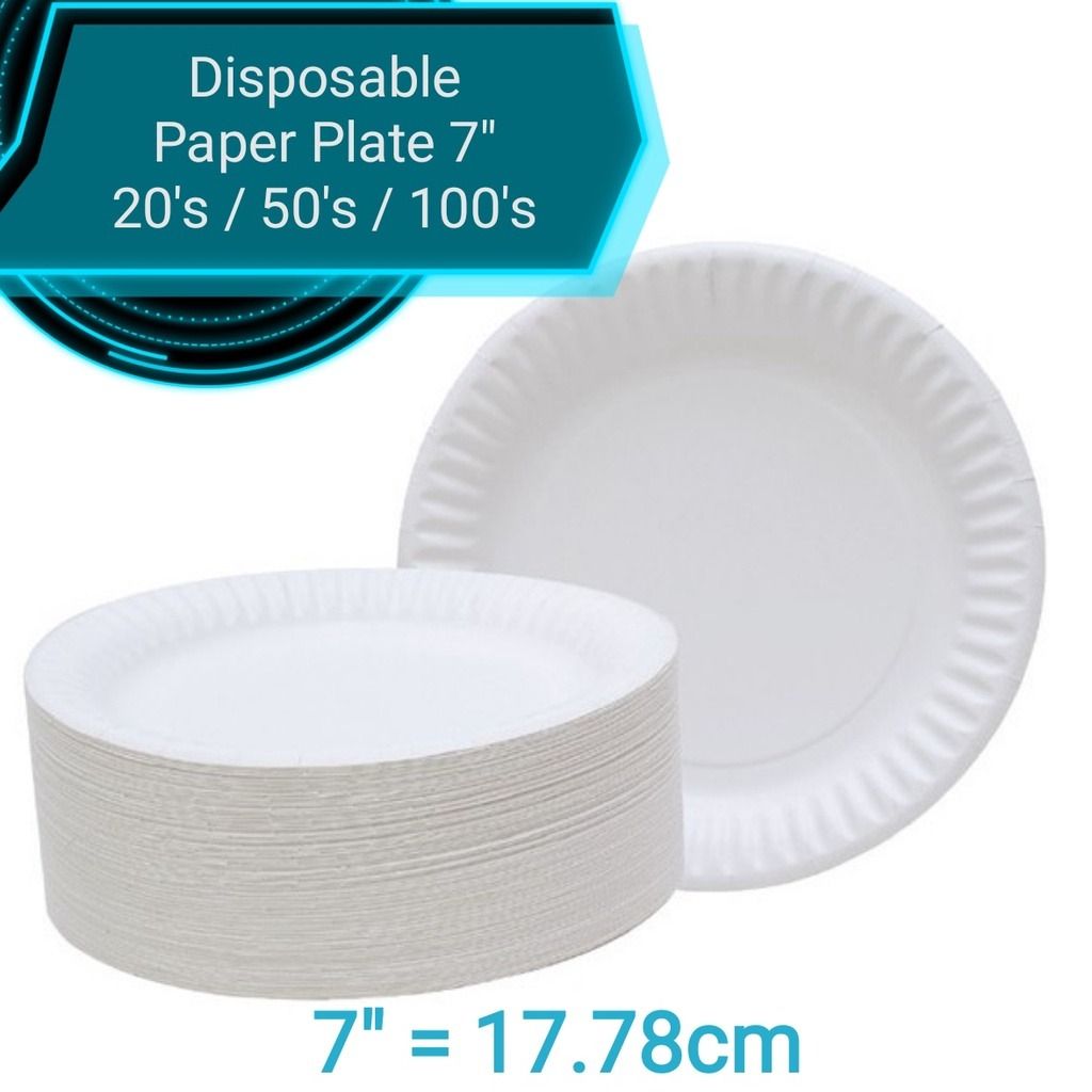 Recyclable and disposable 18cm White Paper Plate / Pingan Kertas Putih ...