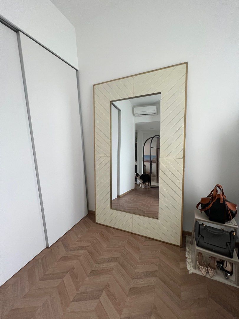 Rooma mid century modern white & gold mirror , Furniture & Home Living ...