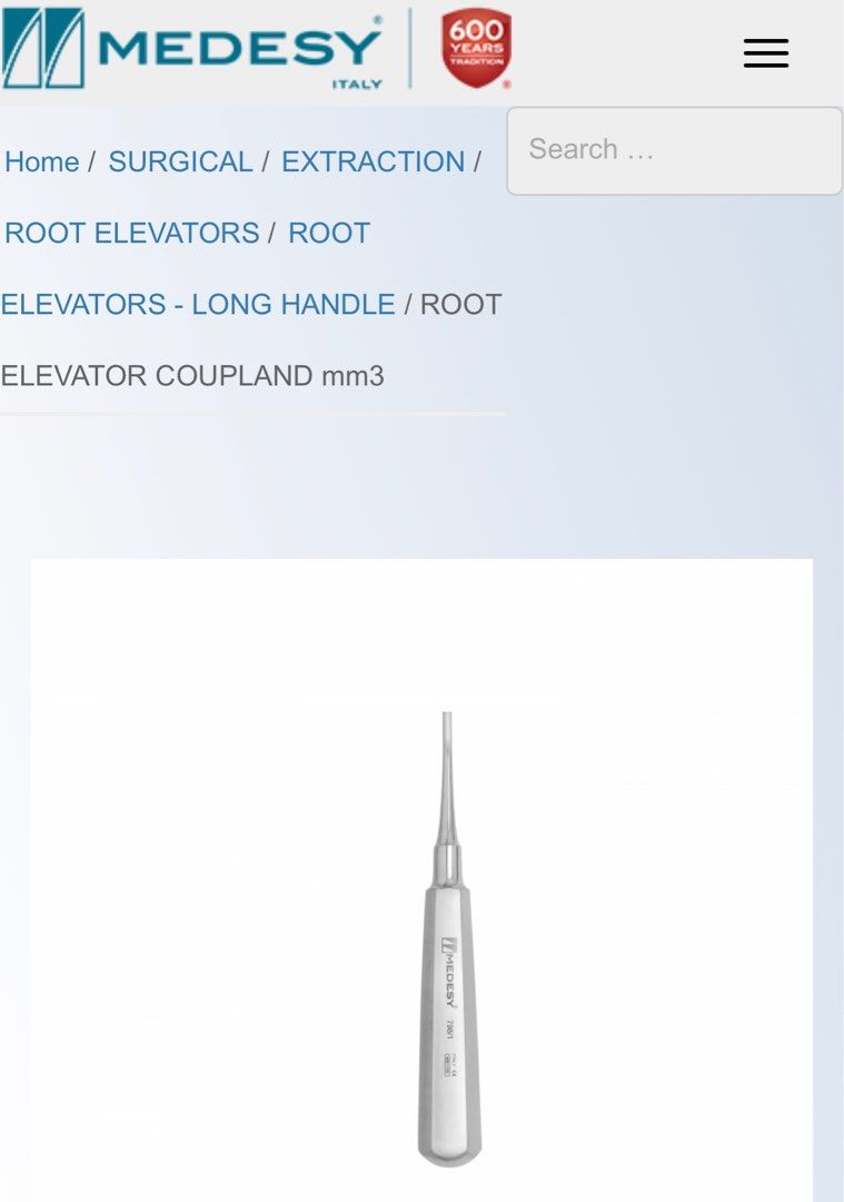 Root Elevator Coupland MM3 798/1 (Medesy), Health & Nutrition, Medical Supplies & Tools on Carousell