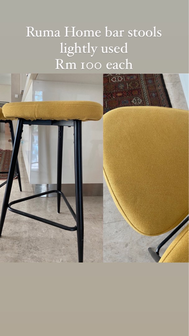 Pair of Ruma Home bar/counter stools, Furniture & Home Living ...