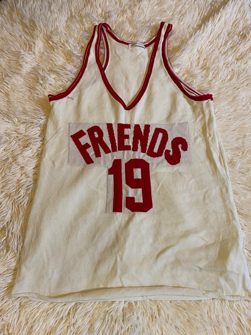 Sando off white/red top, Women's Fashion, Tops, Others Tops on Carousell
