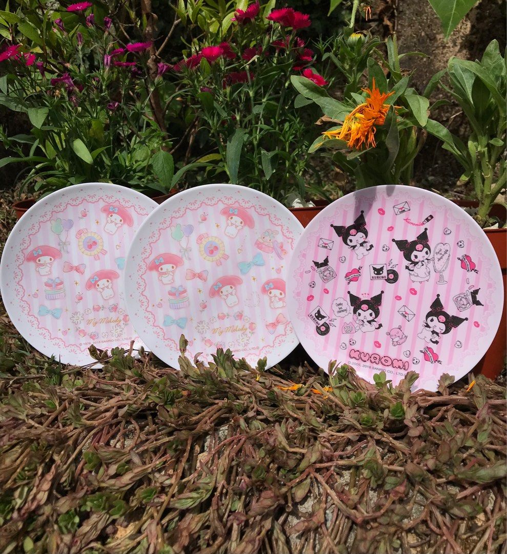 SANRIO MY MELODY AND KUROMI PLATES, Furniture & Home Living ...