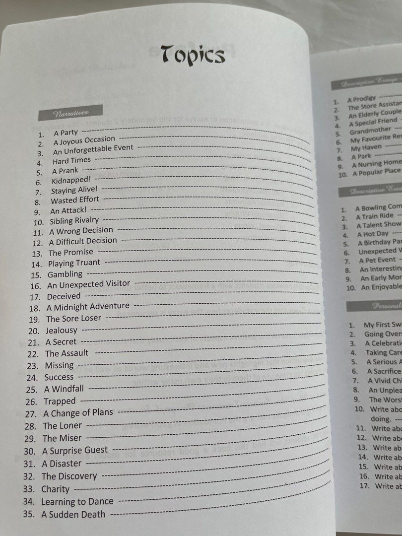 Secondary 2 ENGLISH model composition, Hobbies & Toys, Books ...