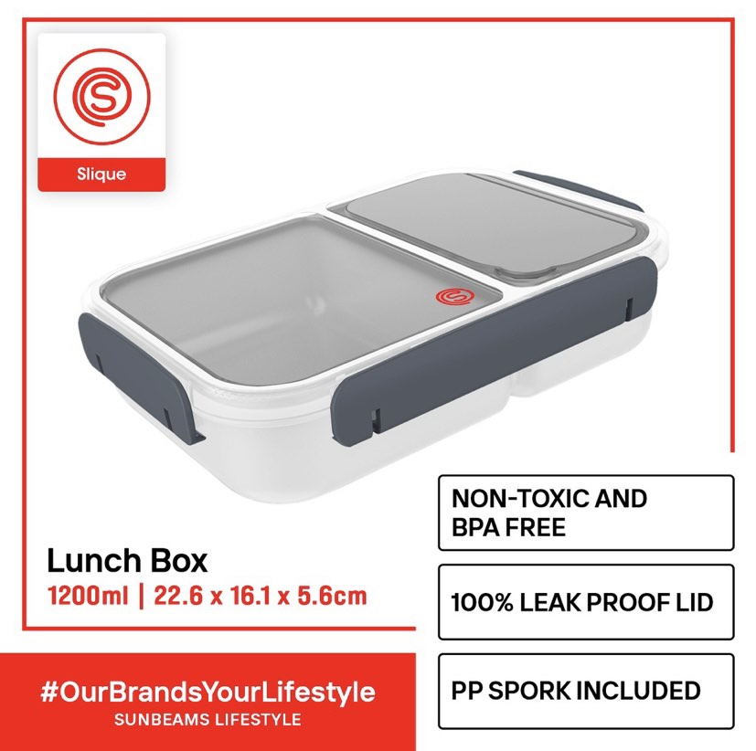 SLIQUE LUNCH BOX WITH COMPARTMENTS 1200ML MICROWAVE SAFE, Furniture ...