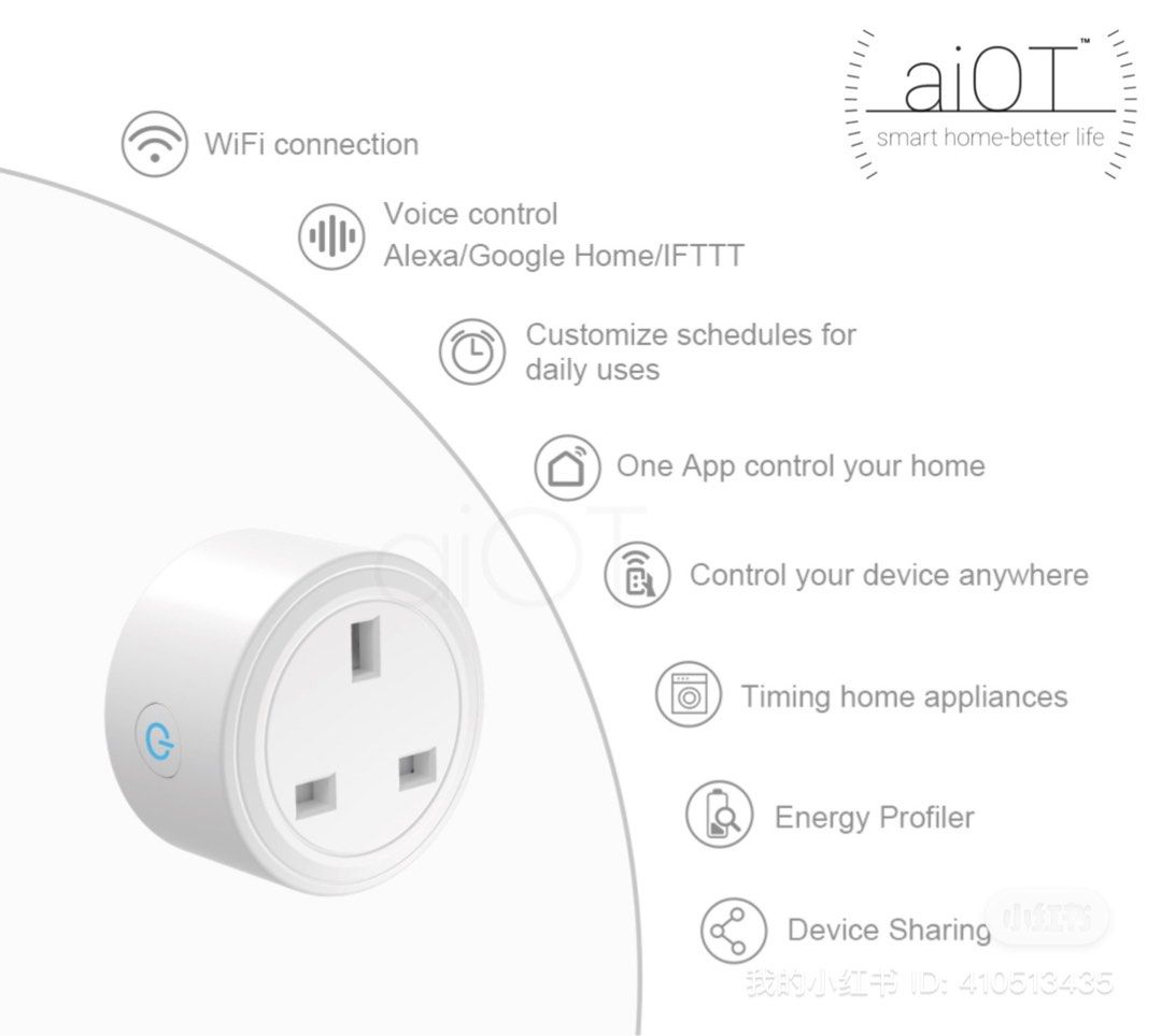 Smart Wi-Fi plug socket control support smart hub, TV & Home Appliances ...