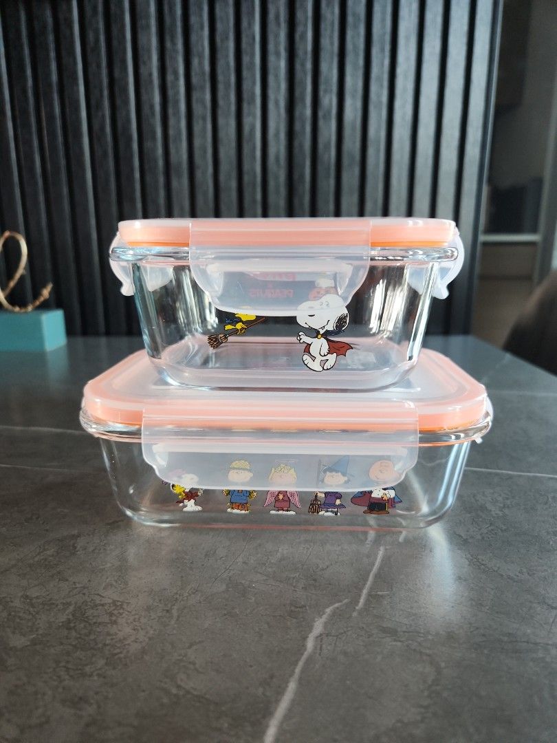 Snoopy pyrex glass container, Furniture & Home Living, Kitchenware ...