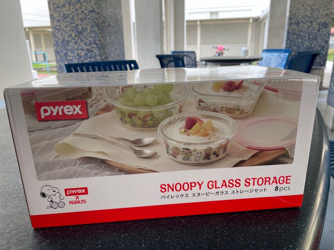 Snoopy Pyrex glass storage, Furniture & Home Living, Kitchenware ...