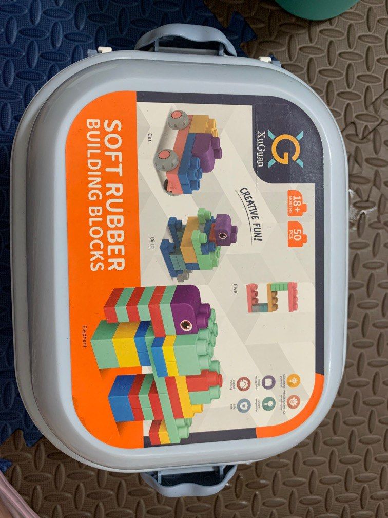 Soft Rubber Building Blocks, Babies & Kids, Infant Playtime on Carousell