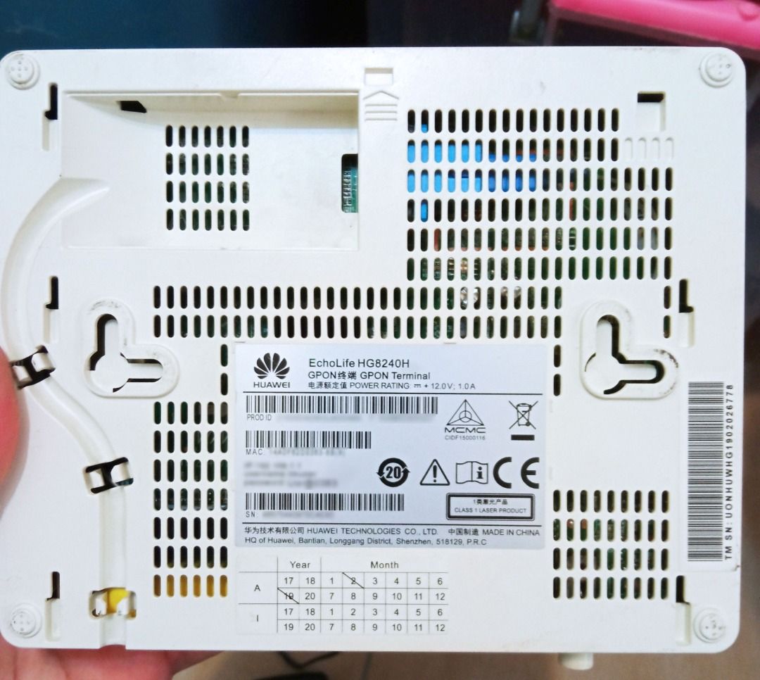 Tm Telekom Malaysia Modem Router For Fibre Internet Maxis Fibre Internet Huawei Echolife Hg8240h