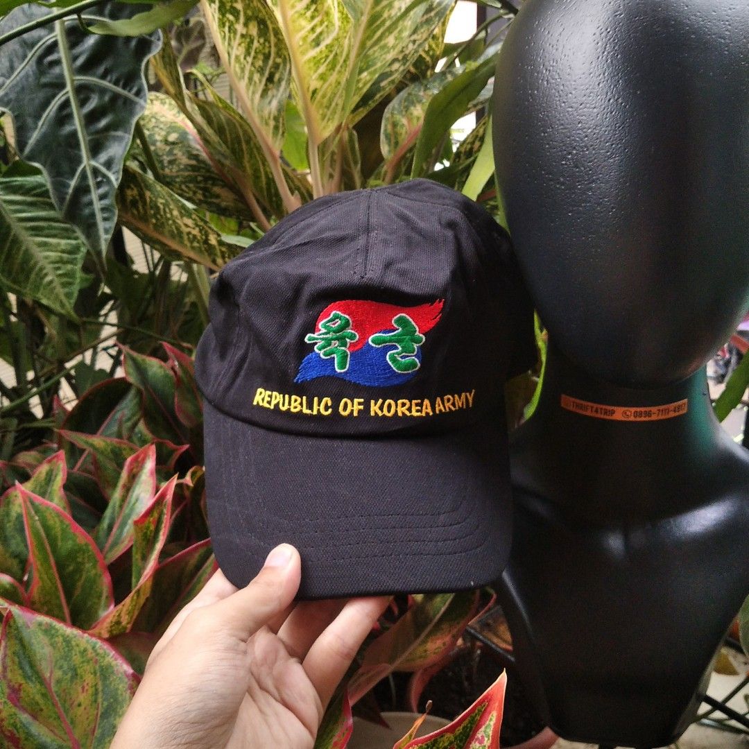 TOPI SIMPEL CAP HITAM REPUBLIK OF ARMY KOREA STYLE THRIFT SECOND ...