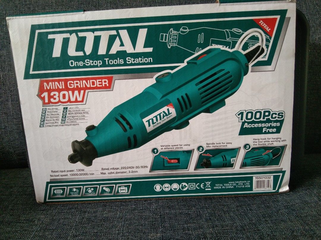 Total mini Die Grinder 130w legit genuine, Furniture & Home Living ...
