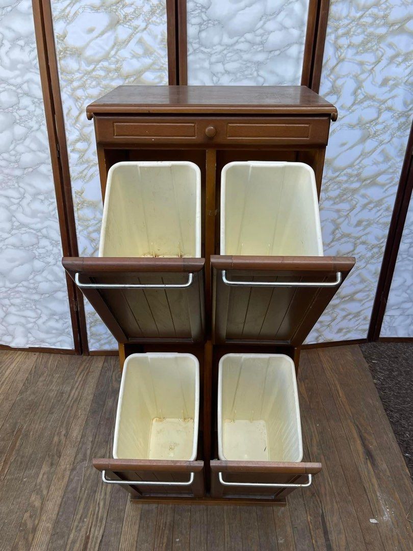 Trash bin cabinet, Furniture & Home Living, Furniture, Shelves ...